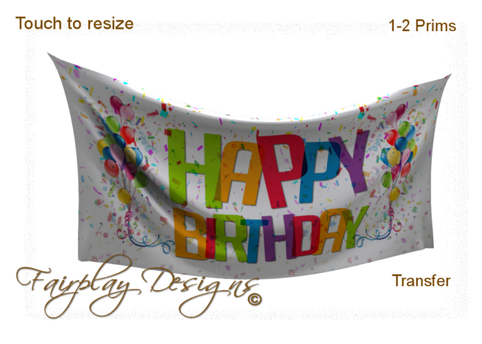 Second Life Marketplace - ~R~ Celebrate Happy Birthday Festive Banner~ Second Life Marketplace - ~R~ Celebrate Happy Birthday Festive Banner~